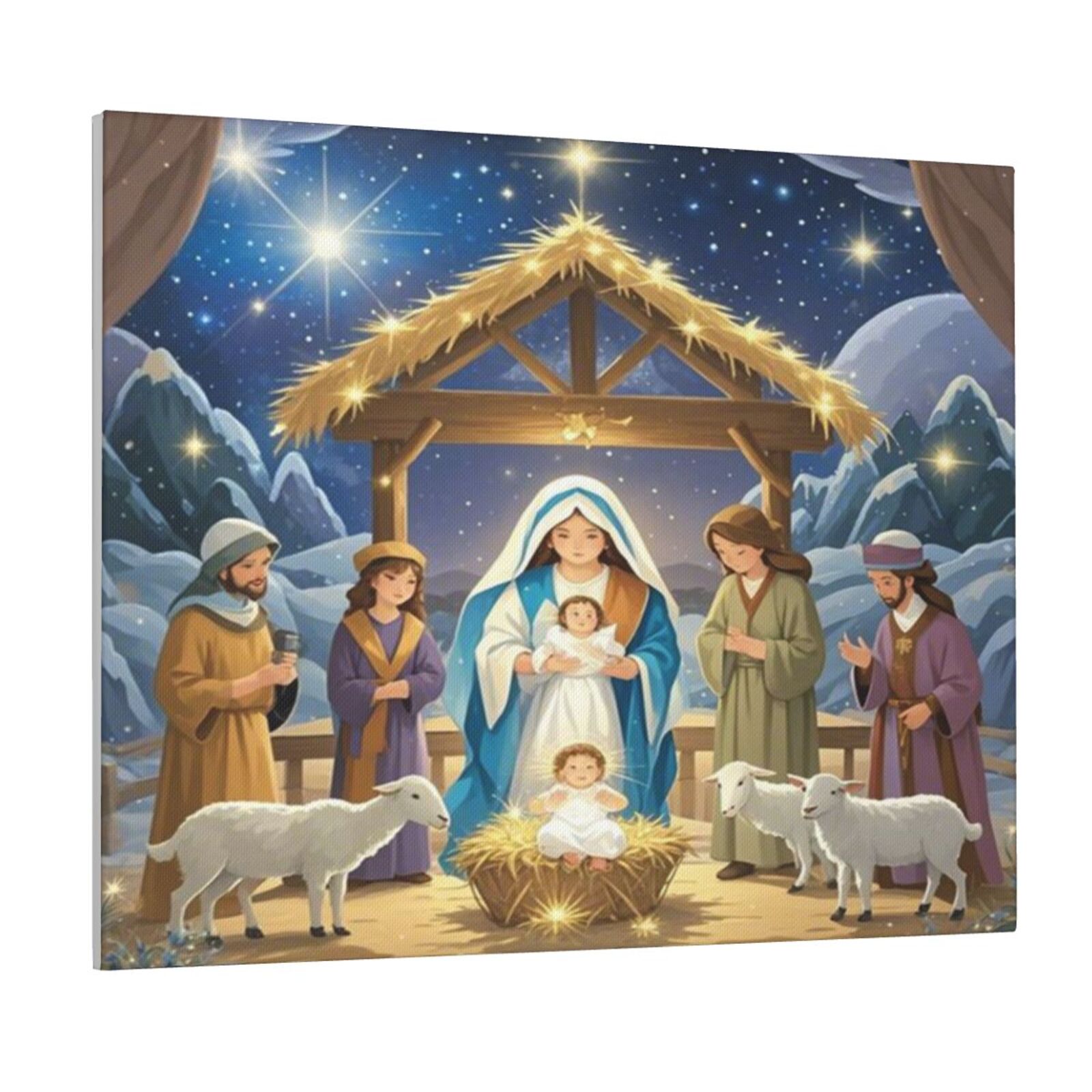 Mary Nativity Jesus Art Wall Decor Christian Canvas Wall Art Bedroom ...