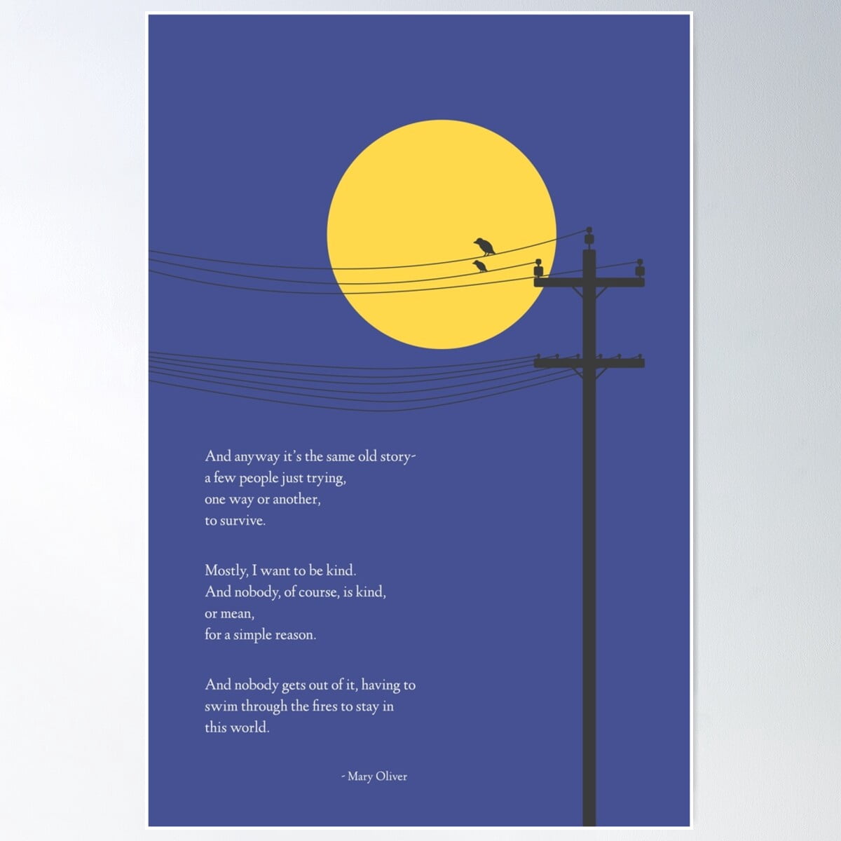 Mary Oliver Dogfish Quote (Part Two) Poster Art Home Decor Vintage Gift ...