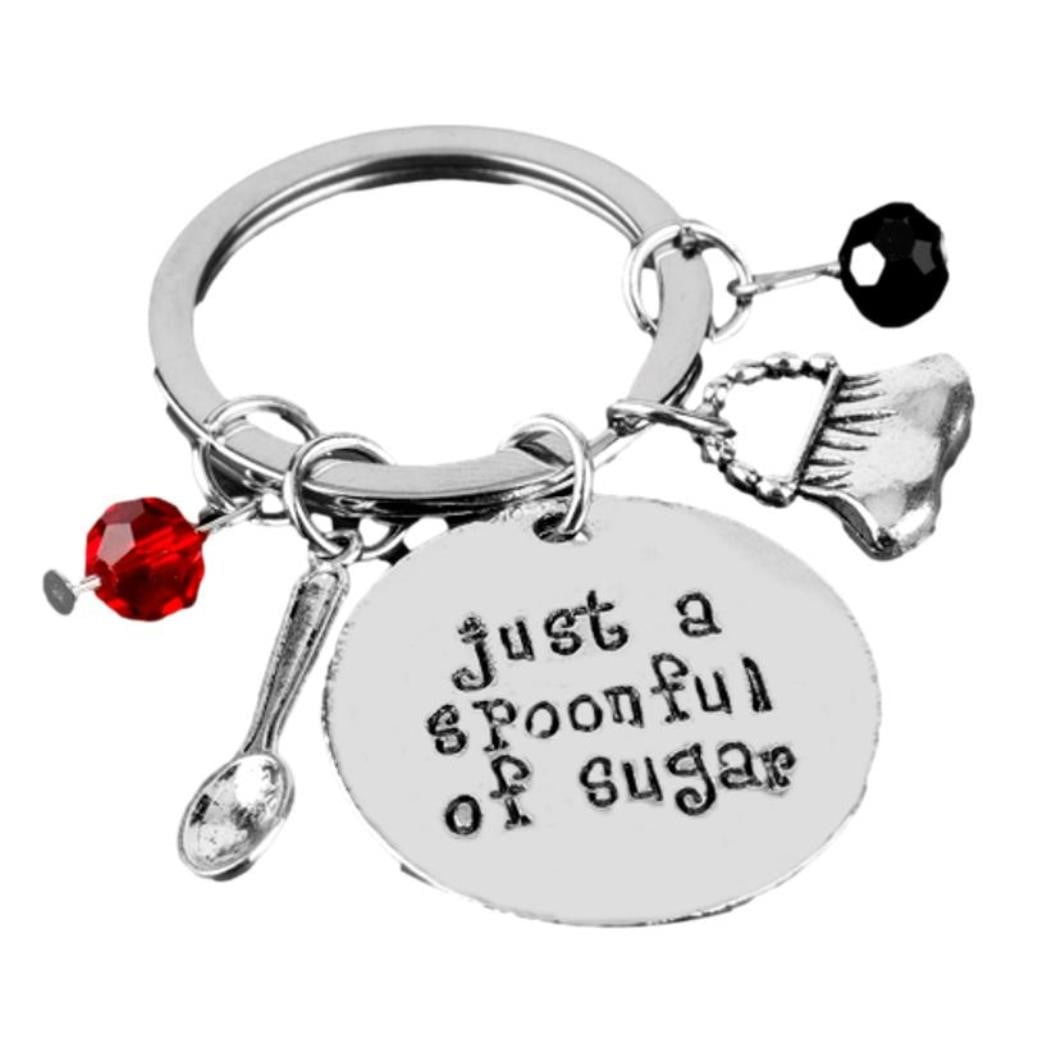 Mary Poppins Just A Spoonful Metal Keychain Keyring With Charms ...