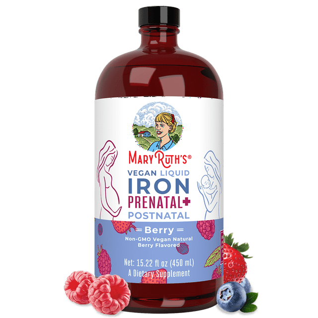 Mary Ruth Organics Pregnancy Wellness Liquid Iron Supplement | Non-GMO ...