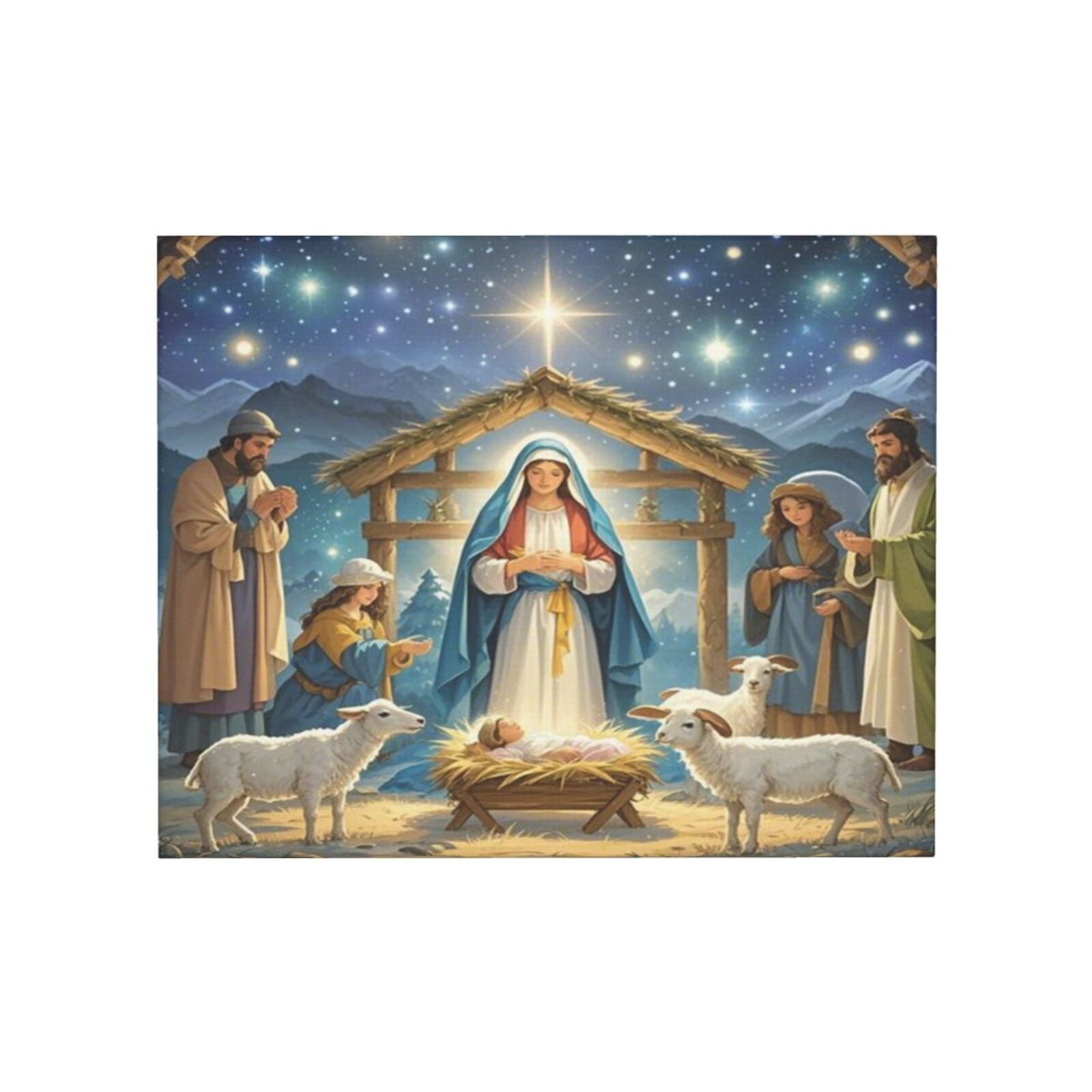 Mary'S Thatched House Nativity Jesus Painting Bedroom Living Room ...
