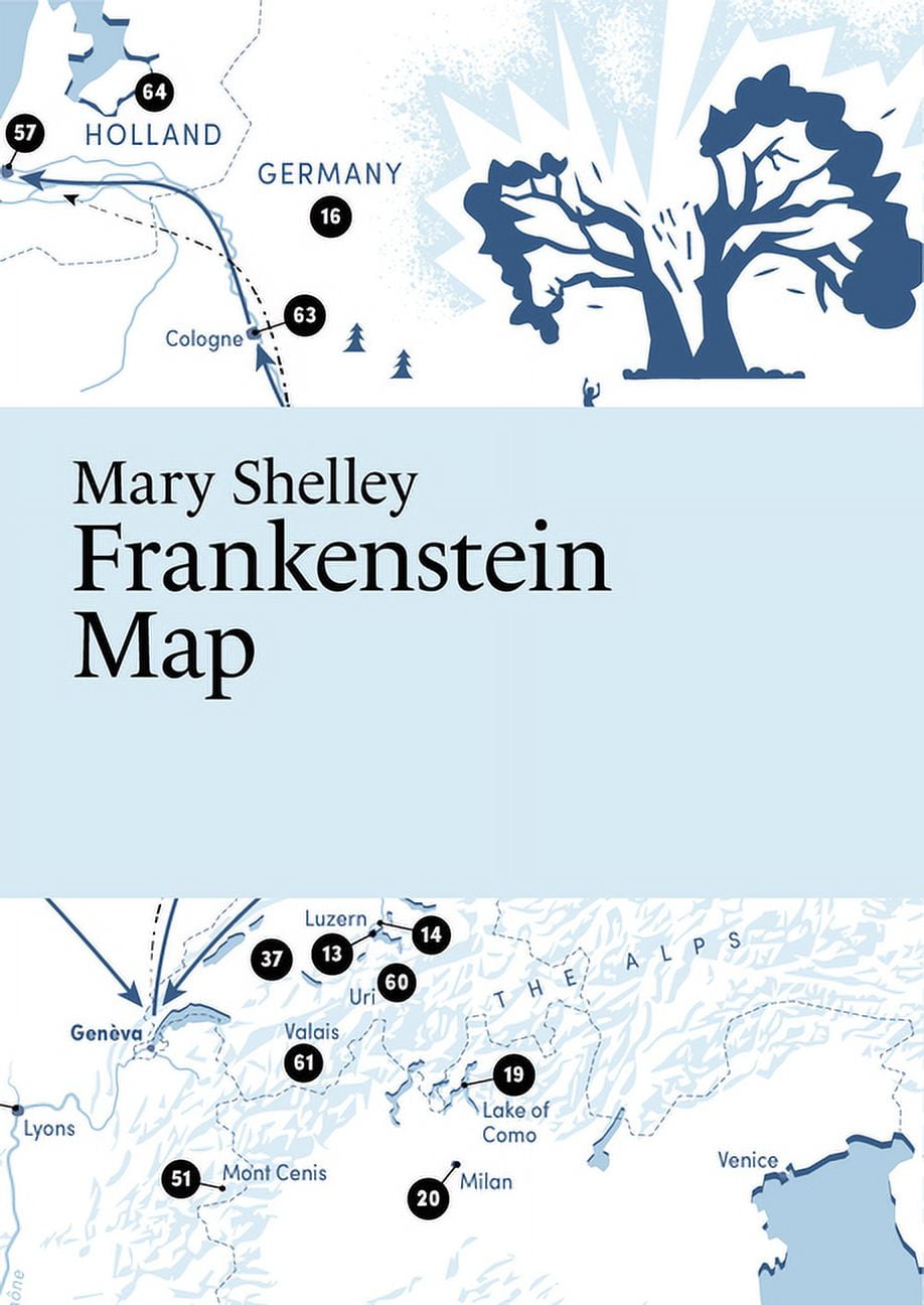 Paris Grafik's Literary Maps Mary Shelley: Frankenstein Map, (Paperback ...