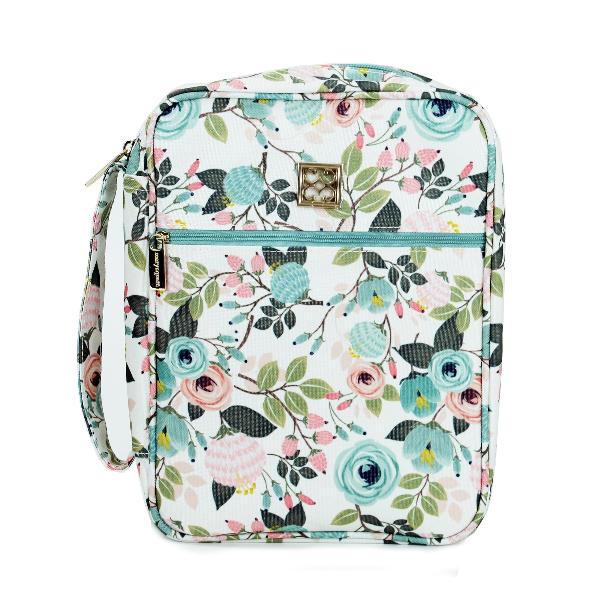 Mary Square Bible Case With Handle Peach Floral - Walmart.com