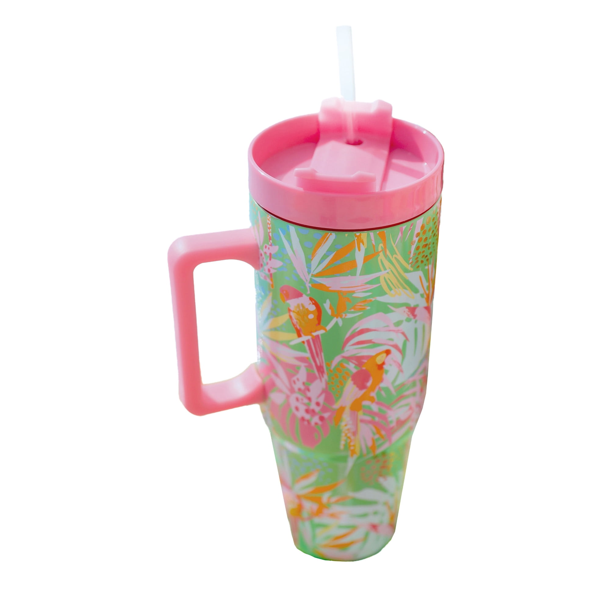 Mary Square In The Trees Pine Pink Floral 30 ounce Stainless Steel ...