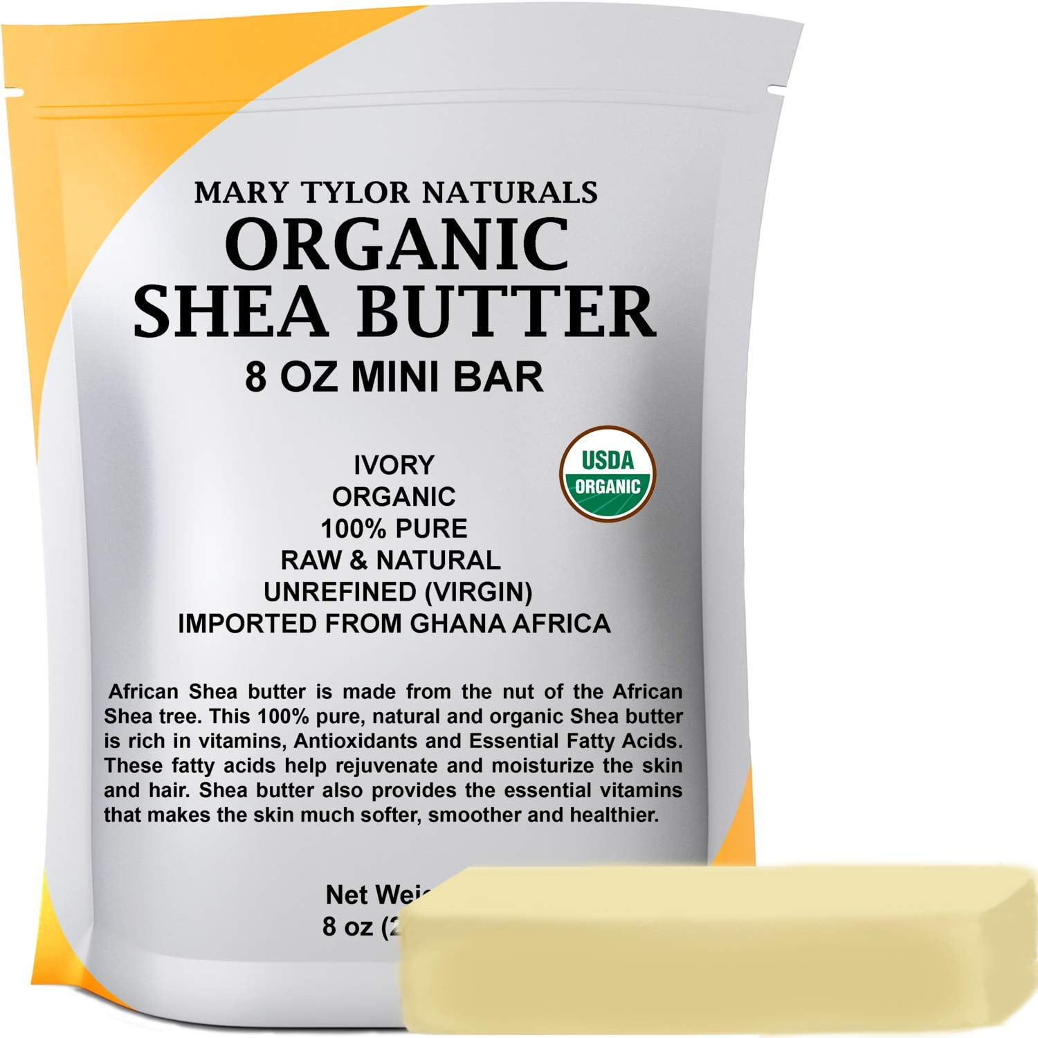 Mary Tylor Naturals Organic DPF11 Shea butter 8 oz - USDA Certified Raw ...