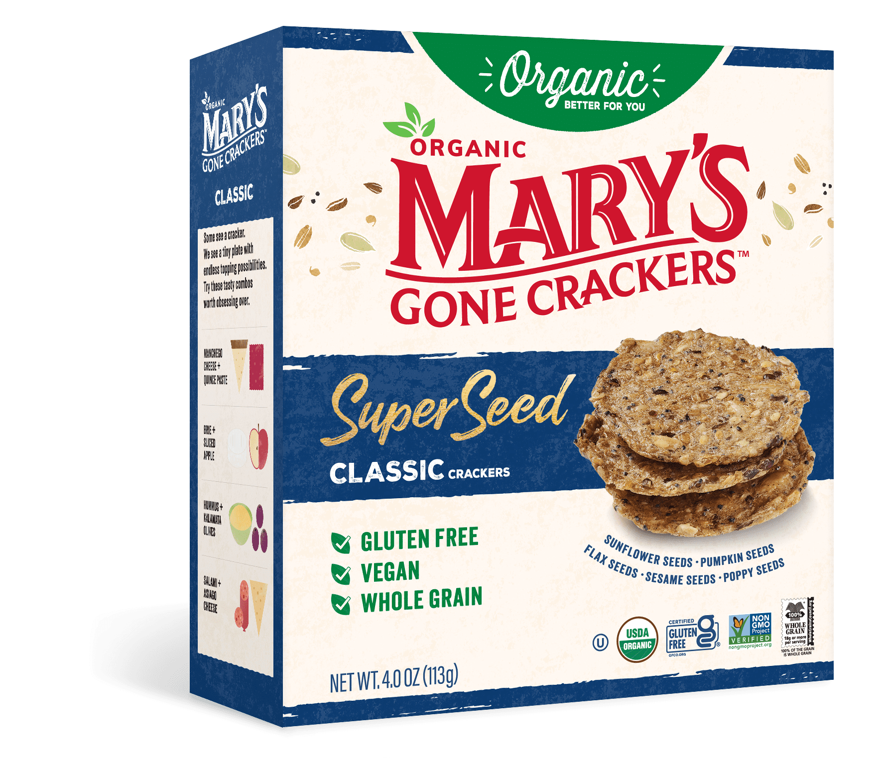 Mary's Gone Crackers Super Seed Classic, Gluten-Free Crackers, 4 oz ...