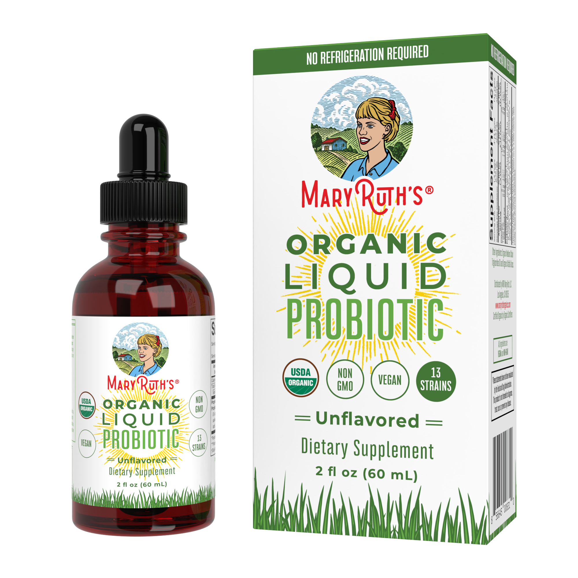 MaryRuth Organics Liquid Probiotic for Adults & Kids, Unflavored, 2 fl ...