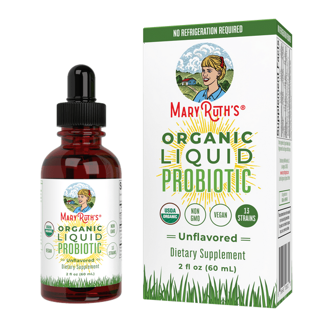MaryRuth Organics Liquid Probiotic for Adults & Kids, Unflavored, 2 fl ...