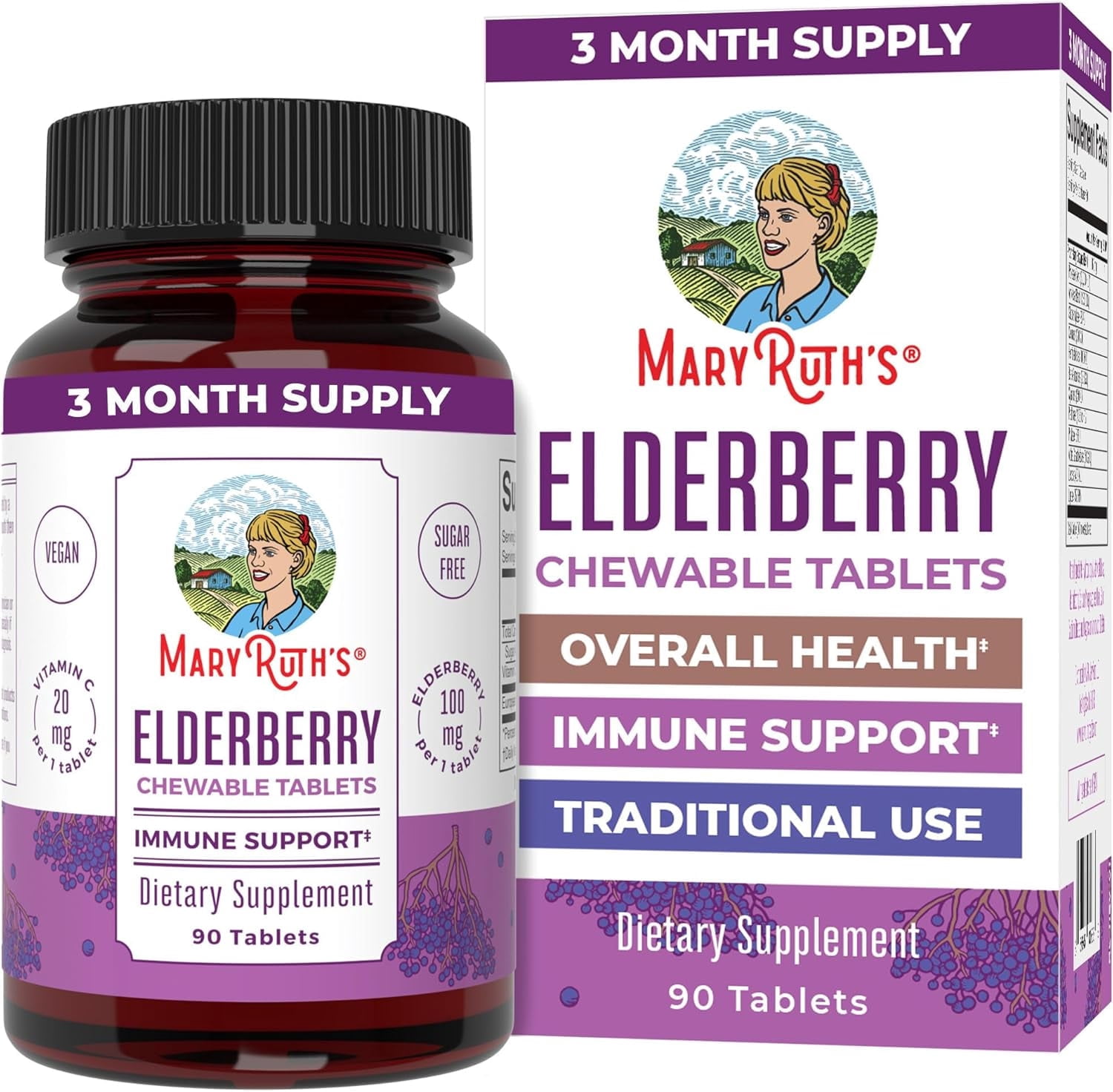 MaryRuth's Elderberry Chewable Tablets with Vitamin C, 90 ct - Walmart ...