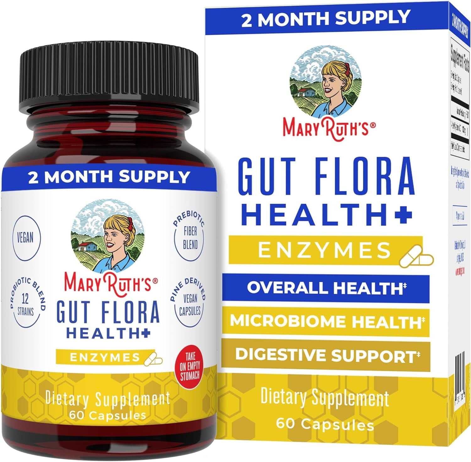 MaryRuth Organics Gut Flora Health+ Capsules 60 ct Probiotics ...