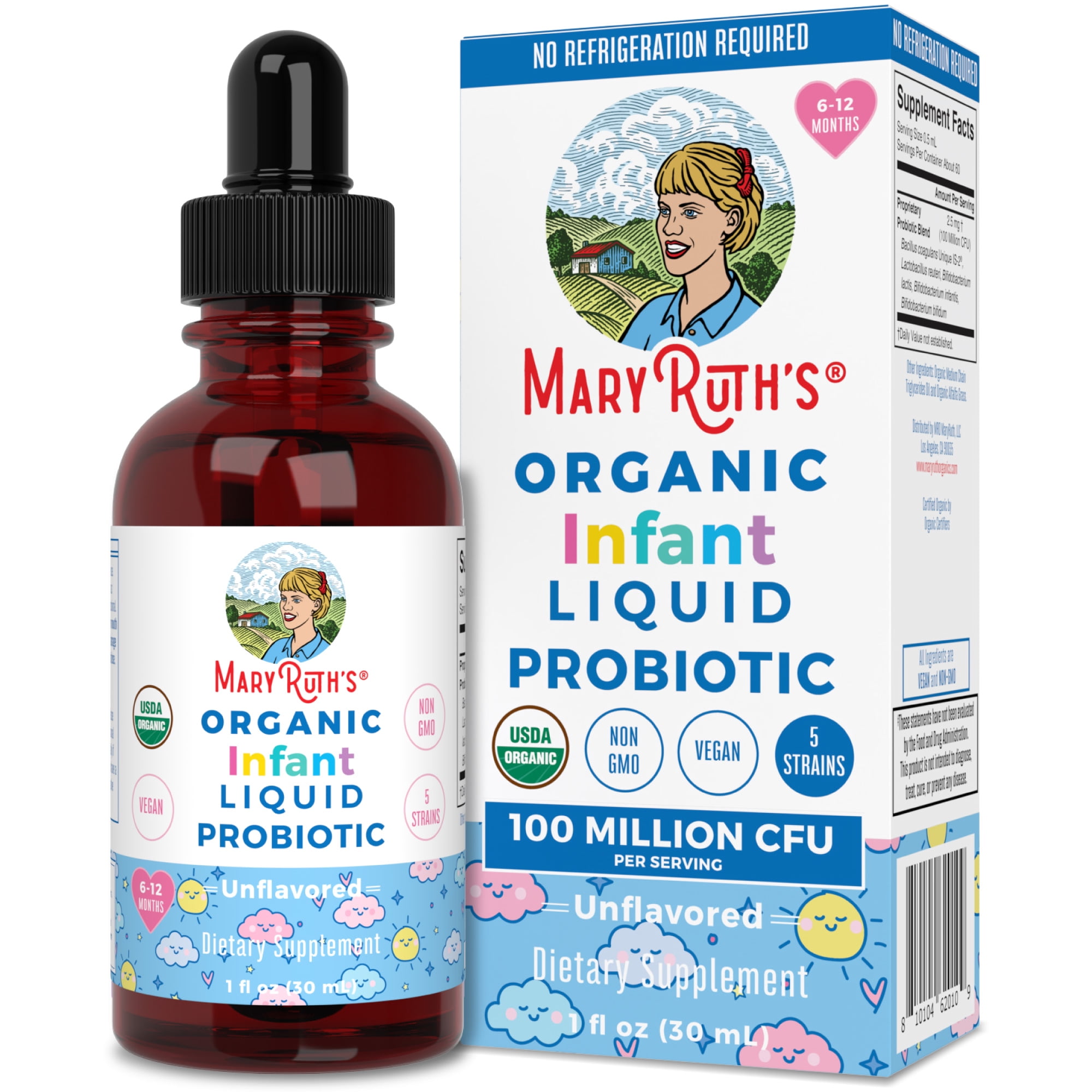 MaryRuth Organics Infant Probiotic Liquid Drops, Organic, 1 fl oz ...