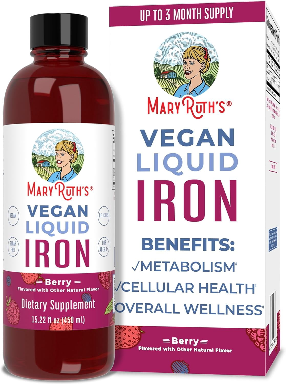 MaryRuth's Liquid Iron Supplement for Adults & Kids | Vegan, Gluten ...