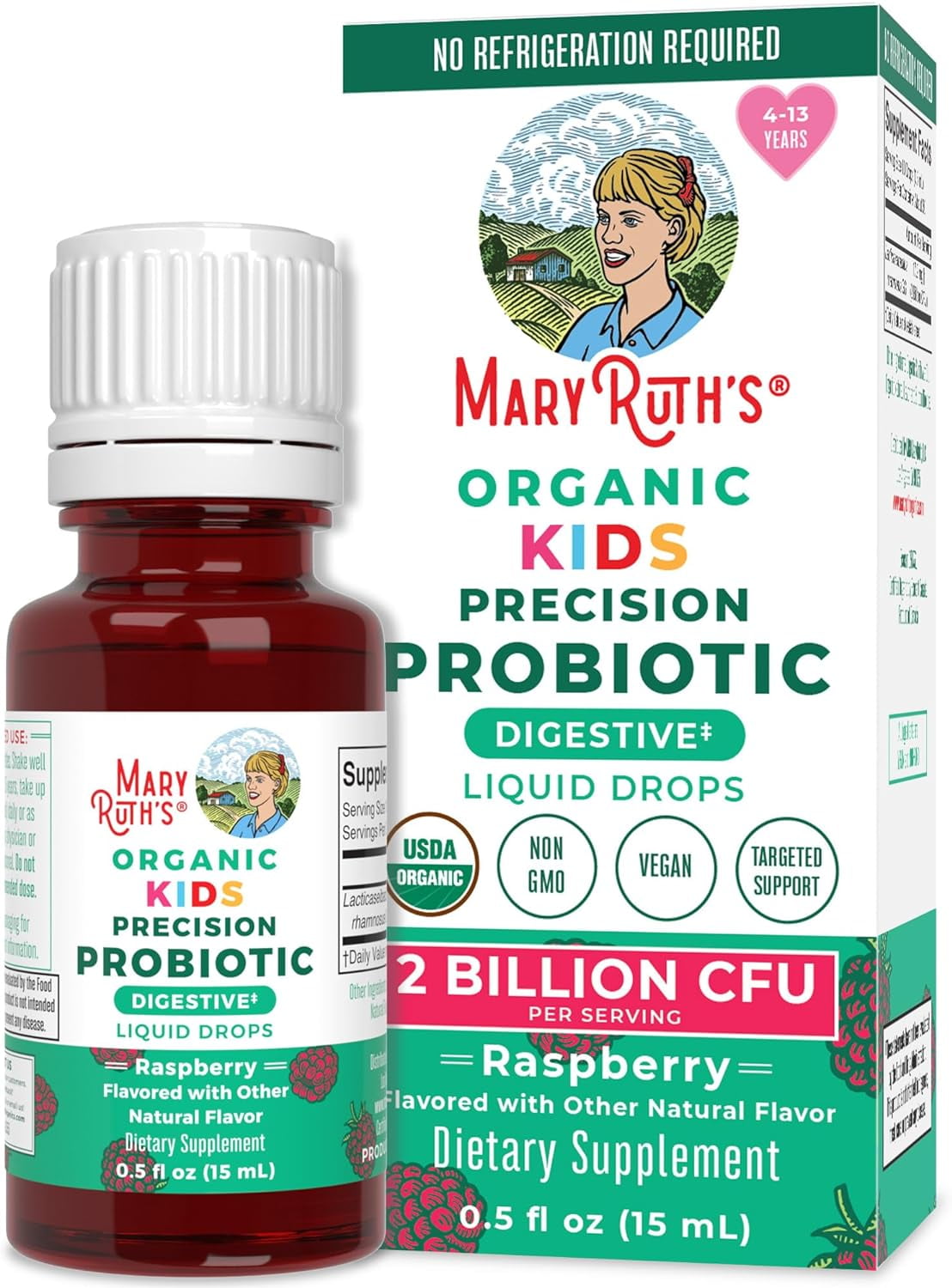 MaryRuth's Precision Probiotic Digestion Drops, Raspberry, 0.5 fl oz ...