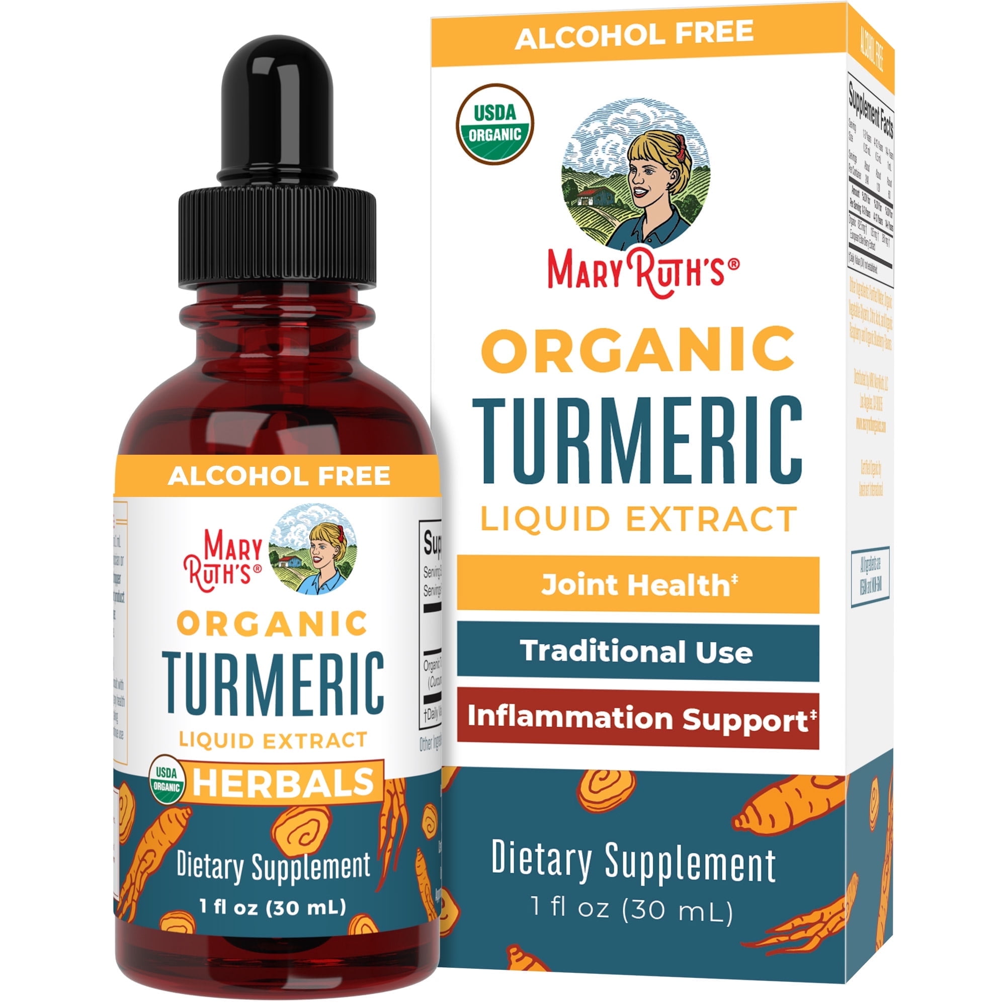 MaryRuth's Organic Vegan Turmeric Drops | 1 fl oz | Anti-Inflammatory ...
