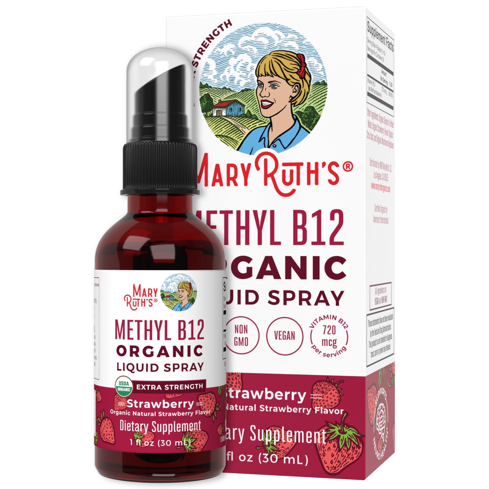 MaryRuth's Organic Methyl B12 Spray | Vegan, Energy Boost, Nerve ...