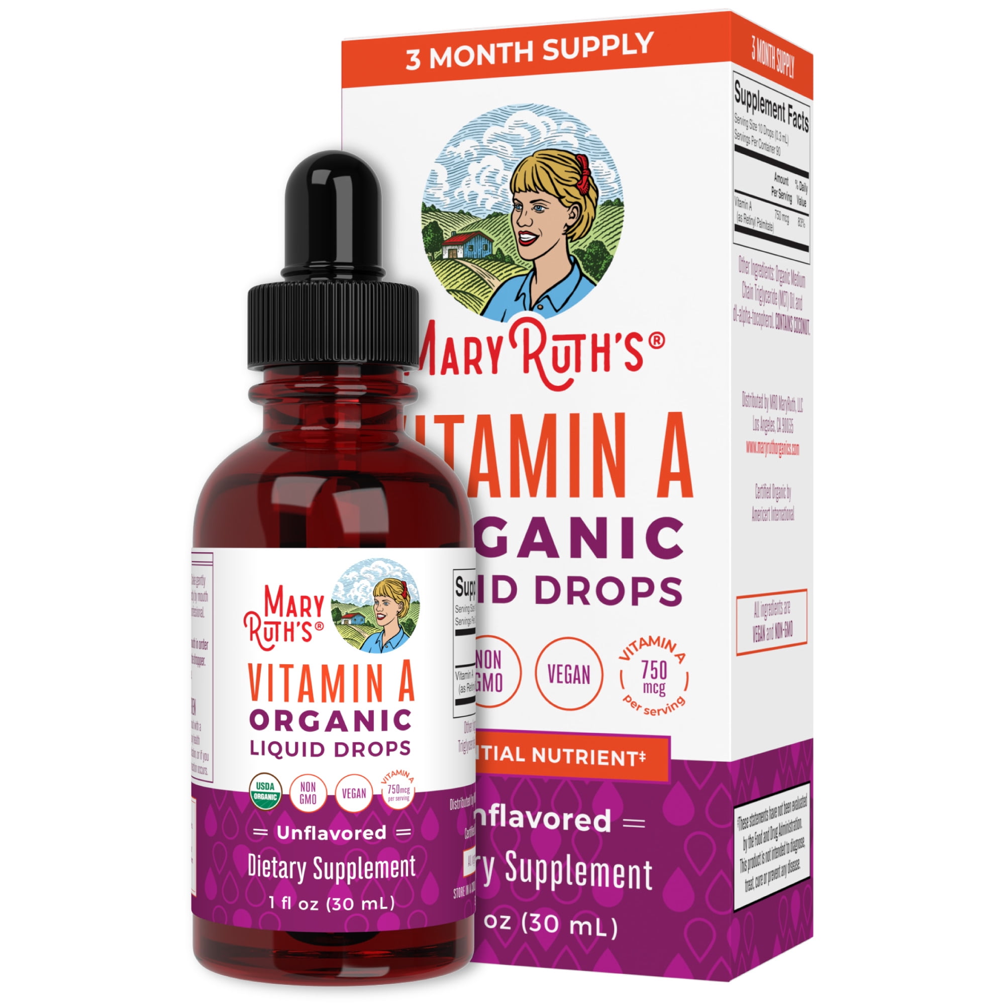 MaryRuth's USDA Organic Vitamin A Liquid Drops for Health & Wellness ...