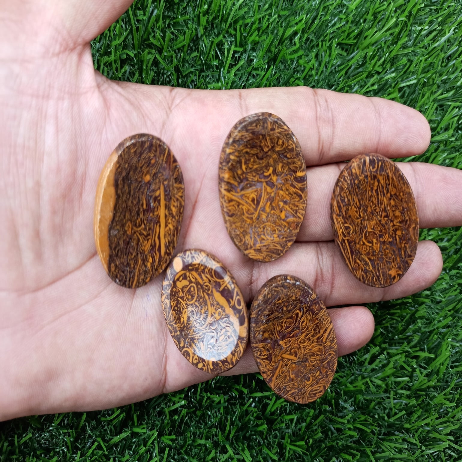 Maryam/Calligraphy Jasper Worry Stone for Crystal Healing Pocket Palm ...