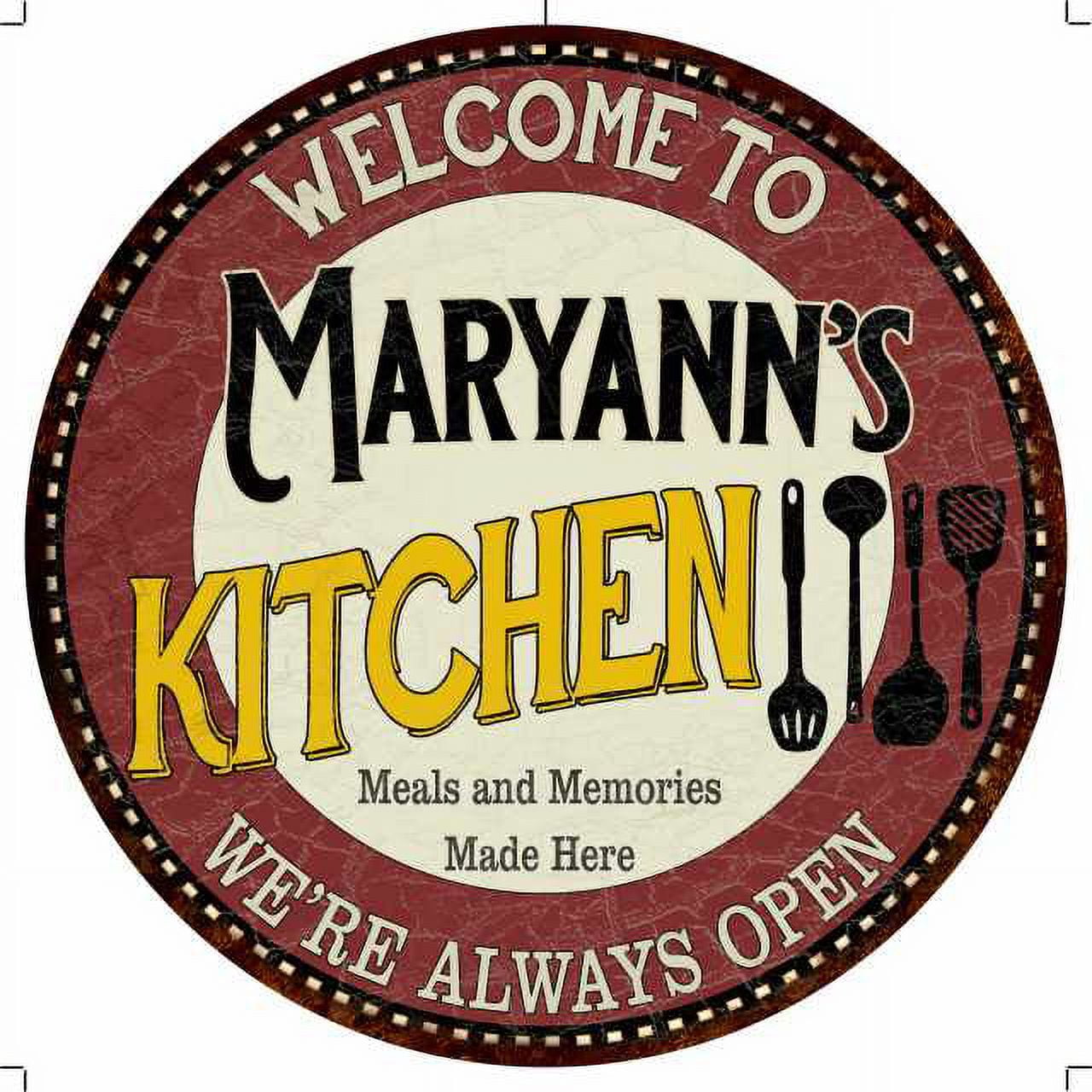 Maryann's Kitchen 14" Round Metal Sign Bar Game Room Wall Decor ...