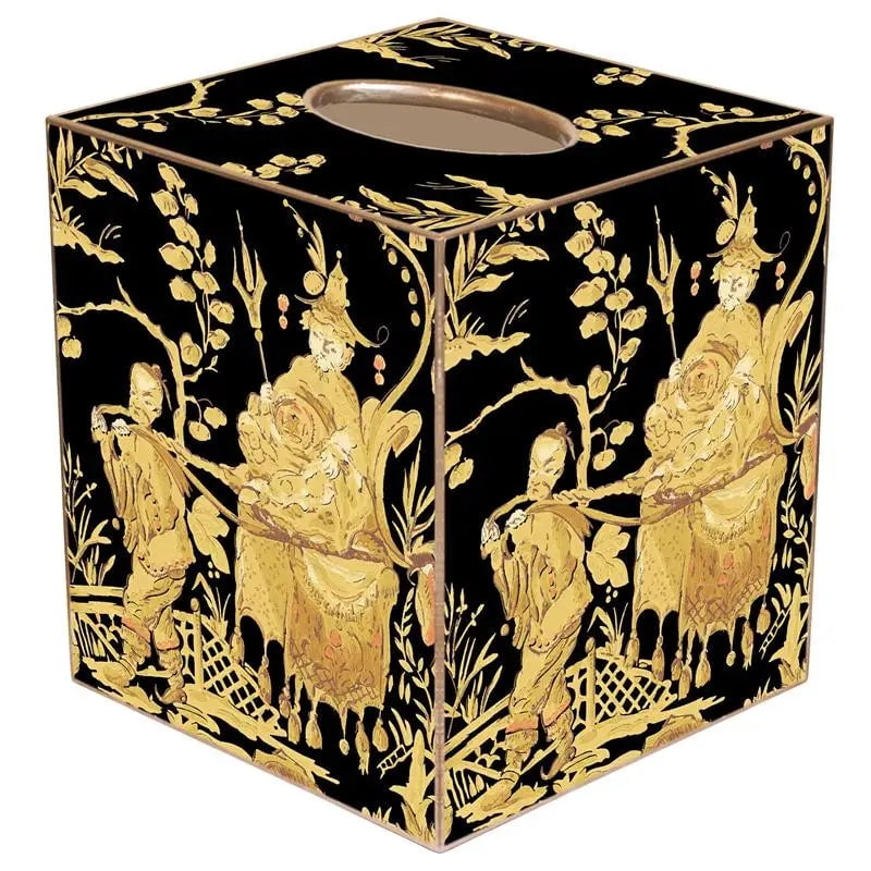 Marye-Kelley Black And Gold Asian Toile Tissue Box Cover - Walmart.com