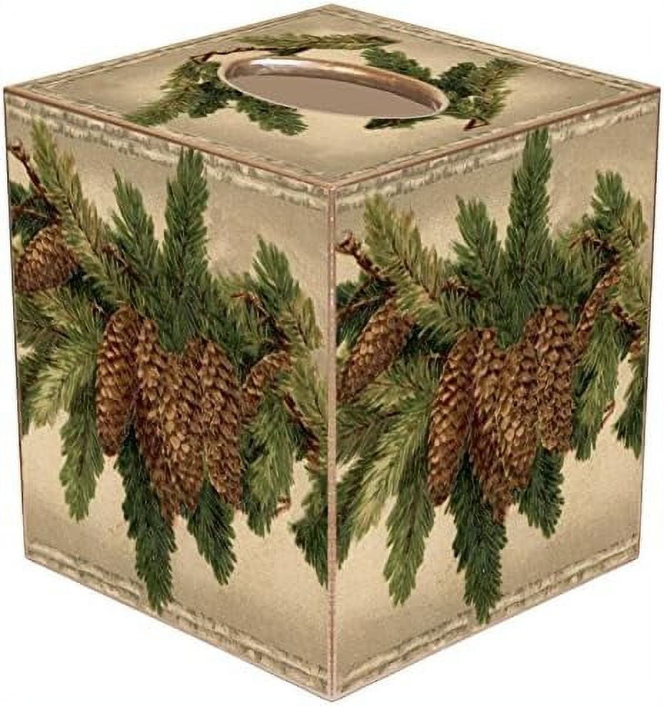 Marye-Kelley TB2609- Christmas Tissue Box Cover Vintage Pine Cones ...