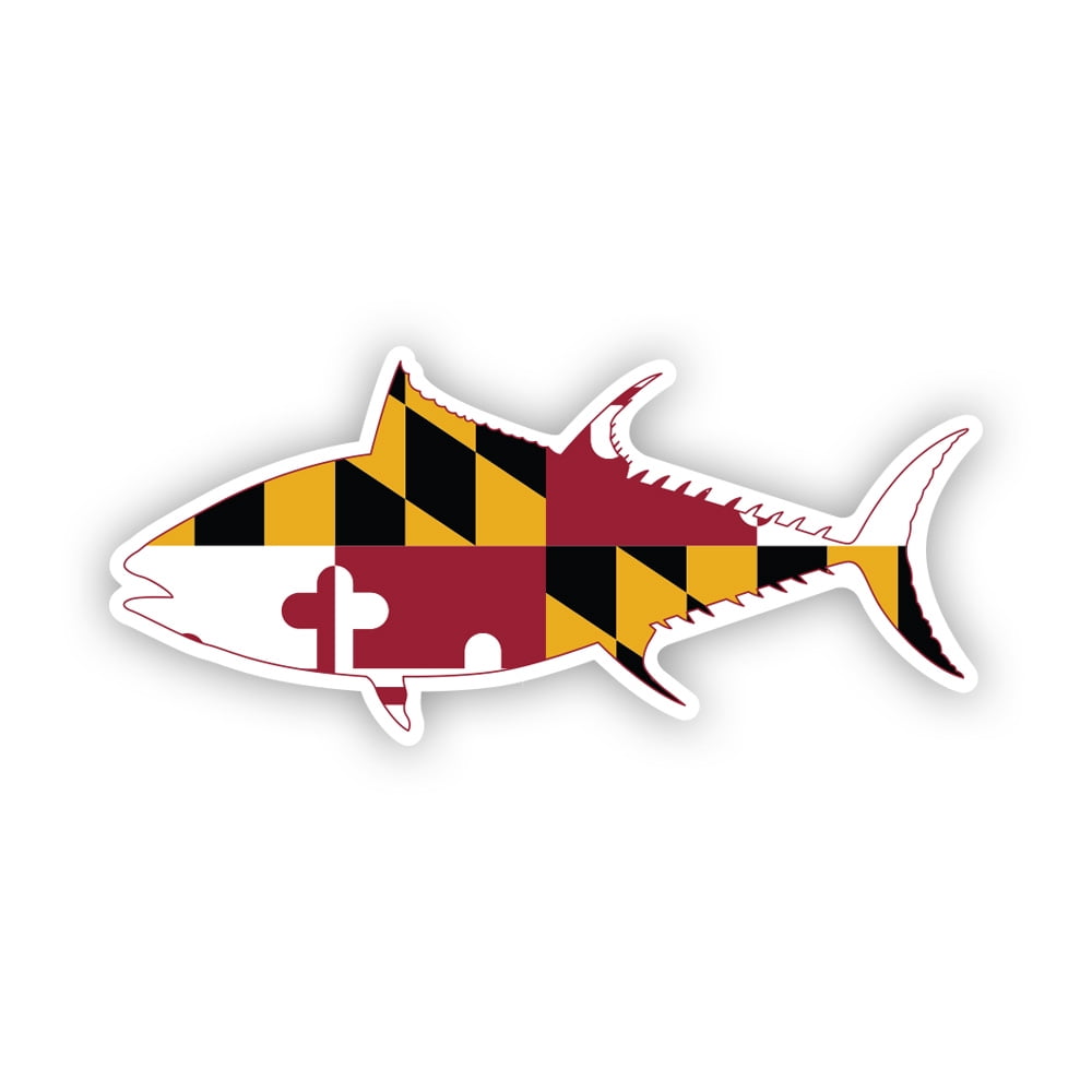 Maryland Bass Flag Sticker Decal - Self Adhesive Vinyl - Weatherproof ...