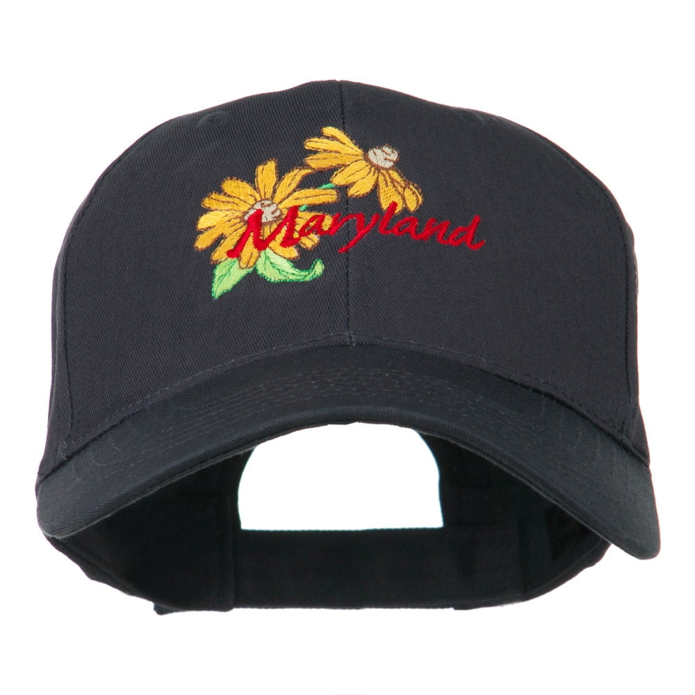 Maryland Black-Eyed Susan Flower Embroidered Cap - Navy OSFM - Walmart.com