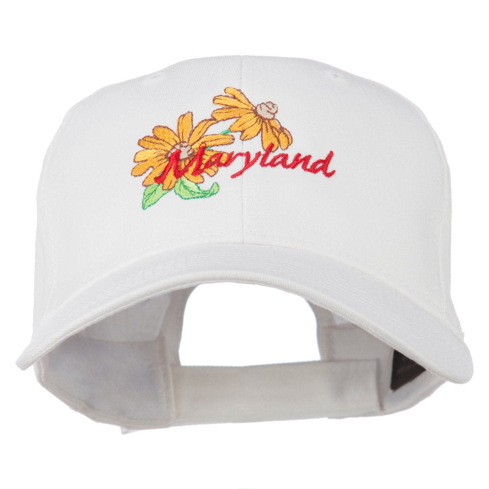 Maryland Black-Eyed Susan Flower Embroidered Cap - White OSFM - Walmart.com