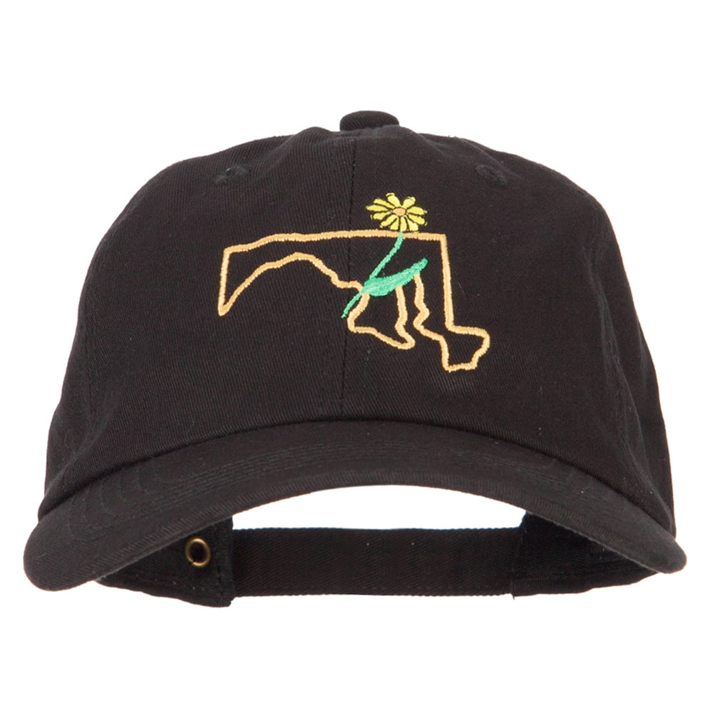 Maryland Black-eyed Susan with Map Embroidered Unstructured Cap - Black ...