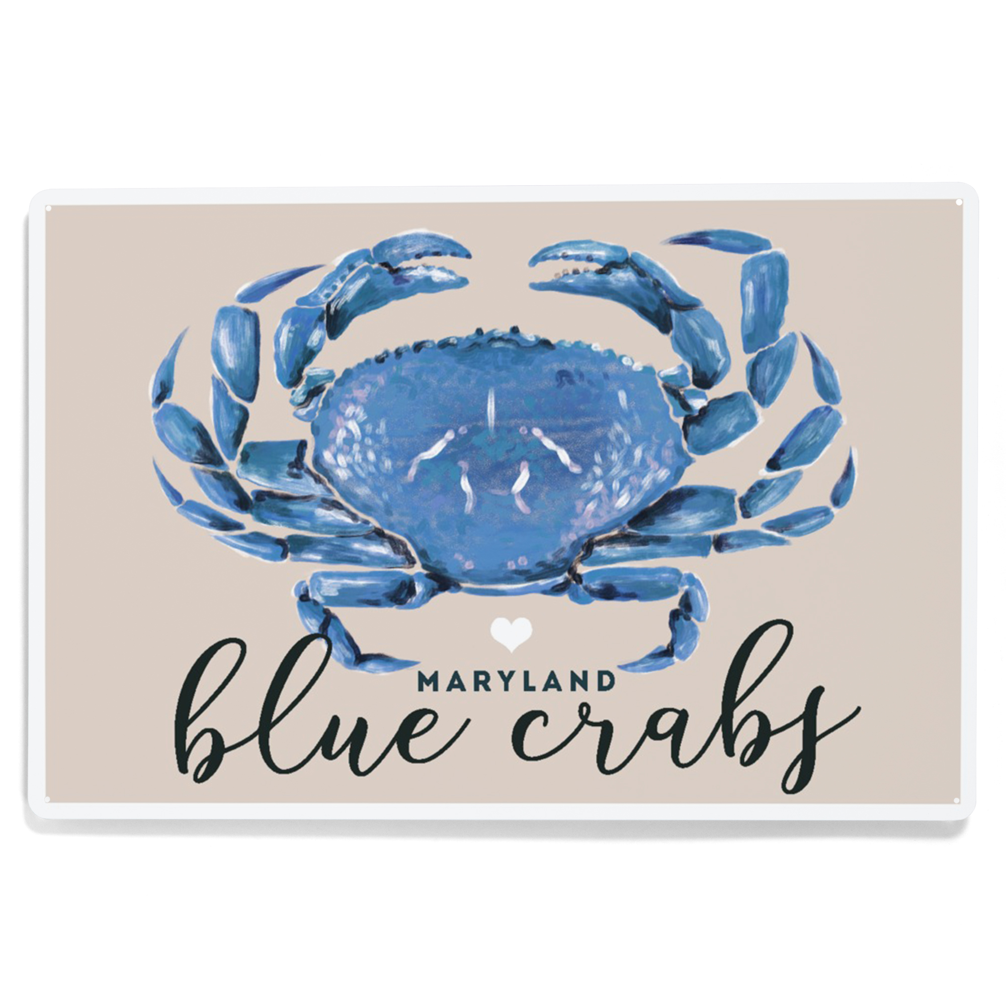 Maryland, Blue Crabs (12x18 Aluminum Art, Indoor Outdoor Metal Sign ...