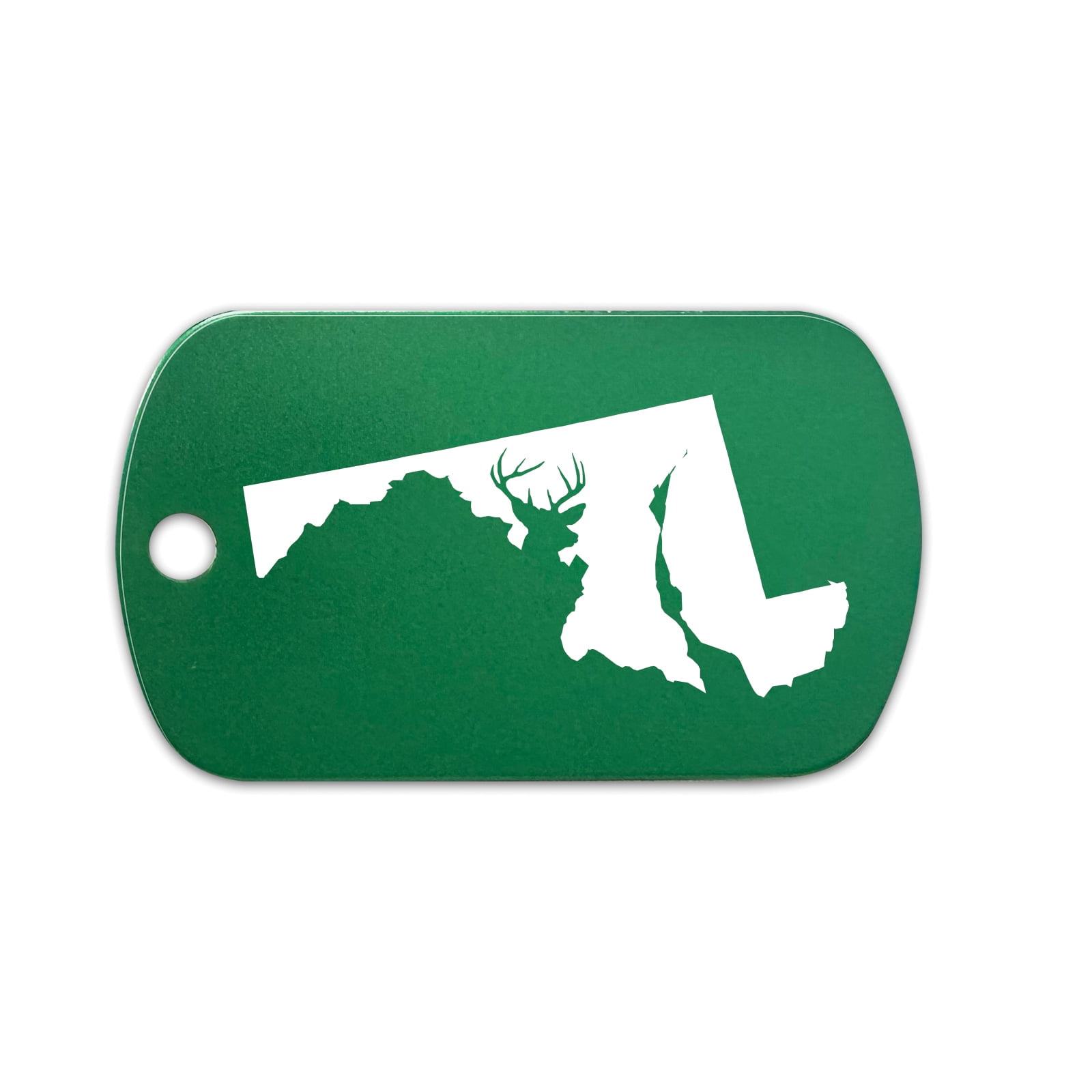 Maryland Deer State GI Dog Tag Aluminum Keychain buck hunt hunting ...