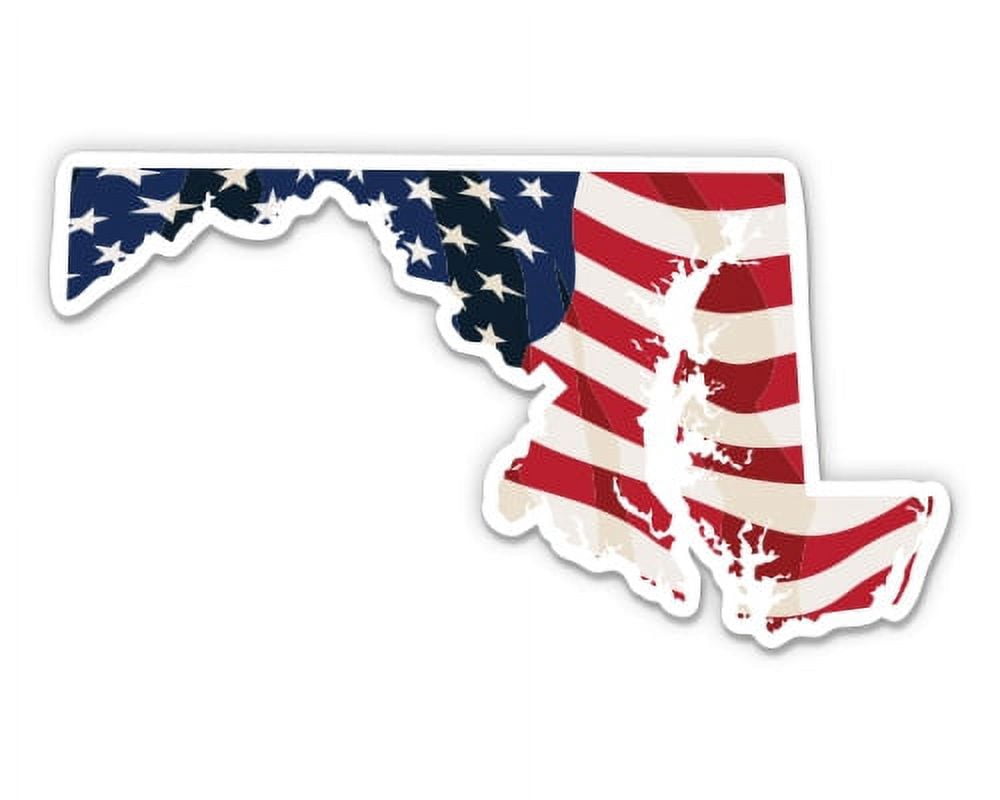 Maryland Flag American Flag - 8" Vinyl Sticker - For Car Laptop I-Pad ...