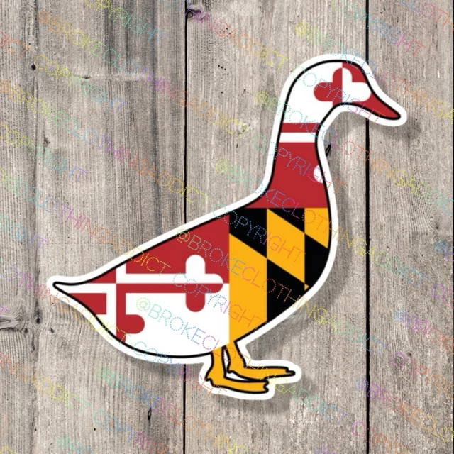 Maryland Flag Duck Vinyl Laptop Sticker Water Bottle Sticker Hard Hat ...