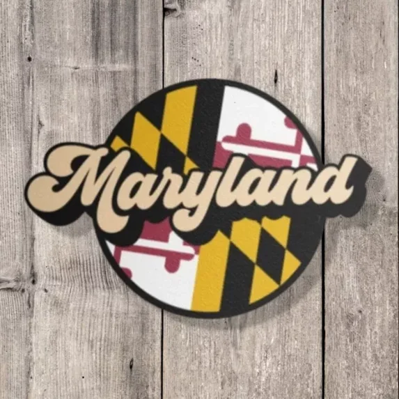 Maryland Flag Laptop Sticker Water Bottle Sticker Hard Hat Decalkindle ...