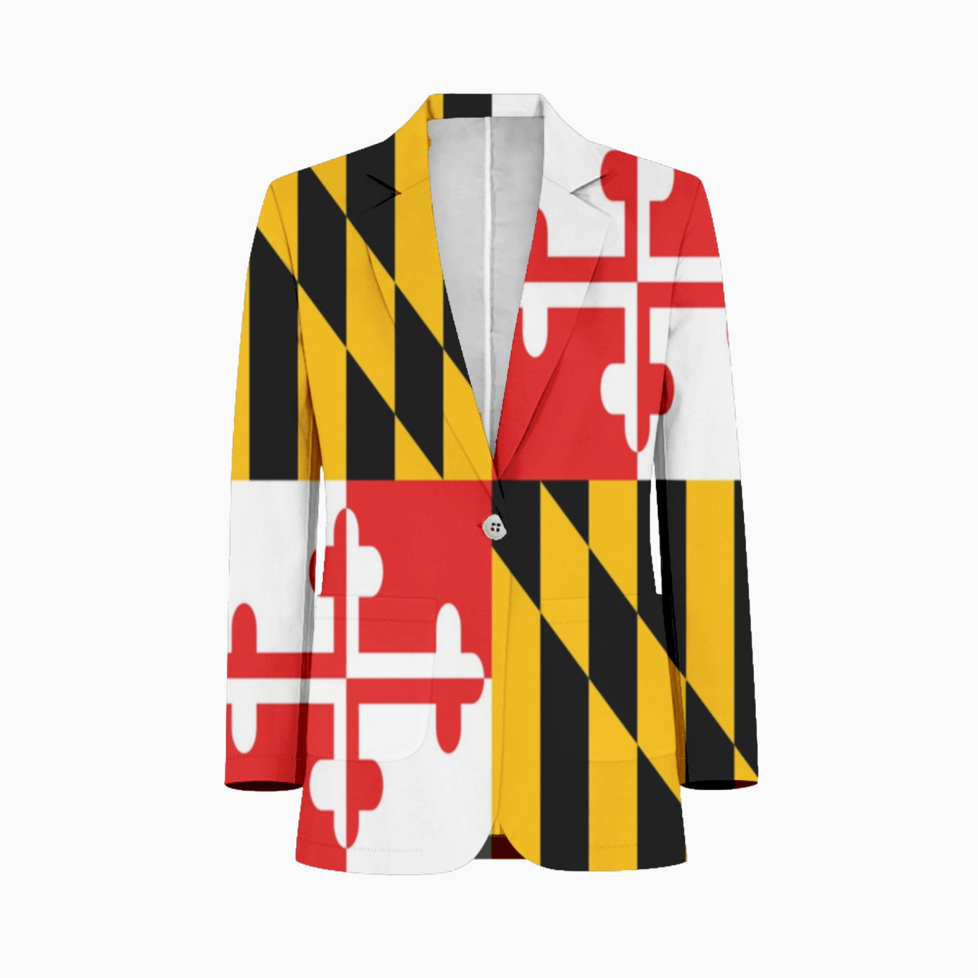 Maryland Flag Mens Suits Shawl Collar Slim Fit Suit Mens Groom Jacket ...