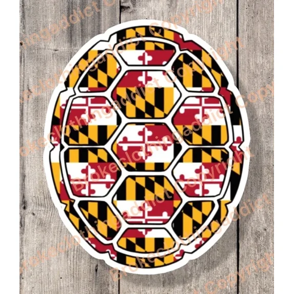 Maryland Flag Turtle Terrapin Laptop Sticker Water Bottle Sticker Hard ...
