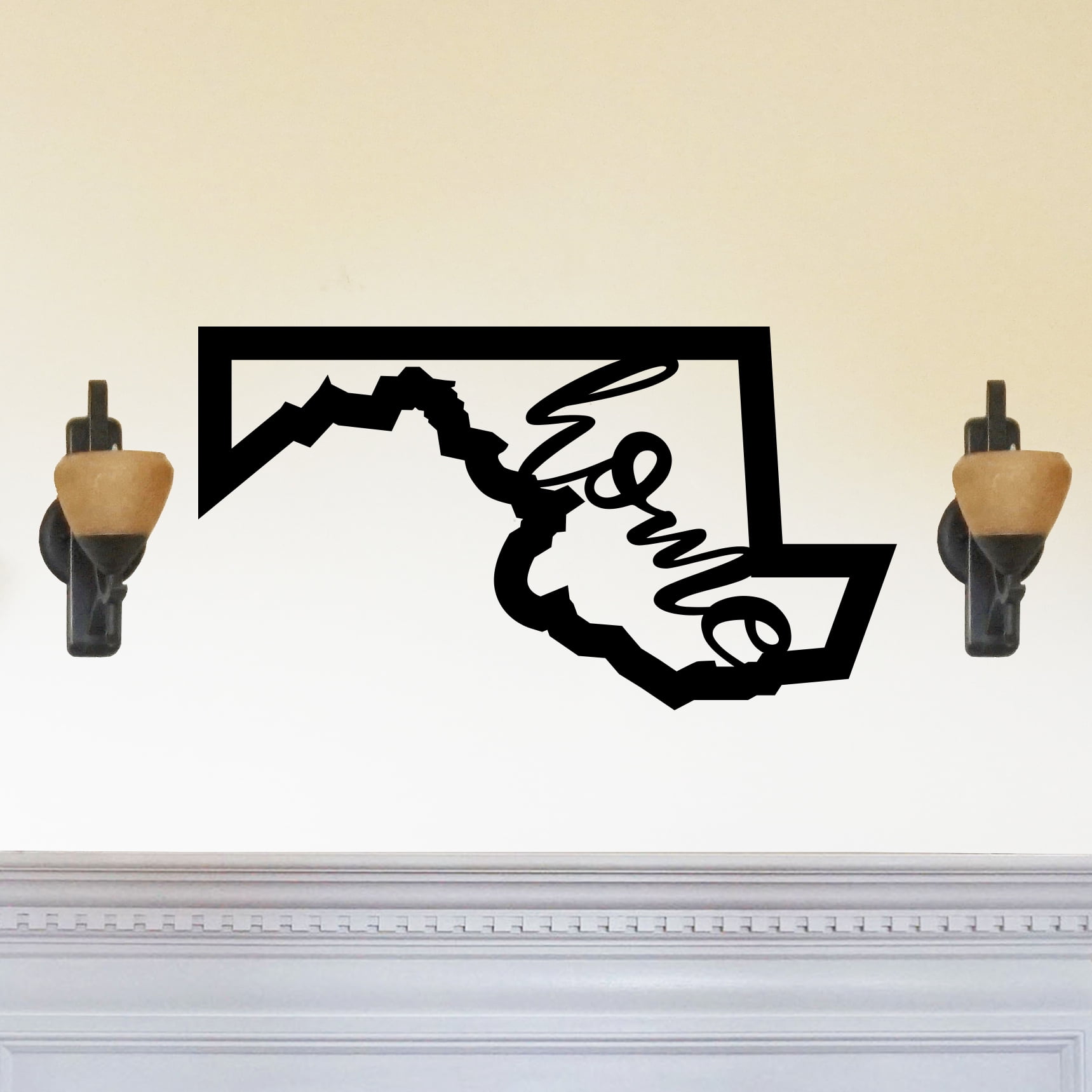 Maryland Home State Silhouette Solid Steel Home Decor Decorative Accent ...