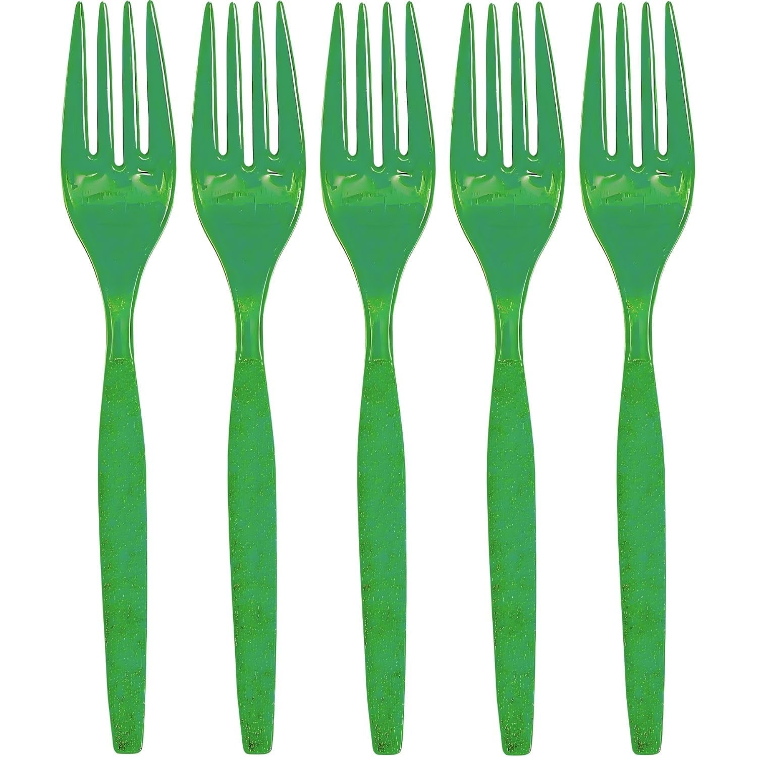 Maryland Kelly Green Plastic RRF12 Forks (Pack of 50) - Disposable Plastic Flatware, Perfect ...