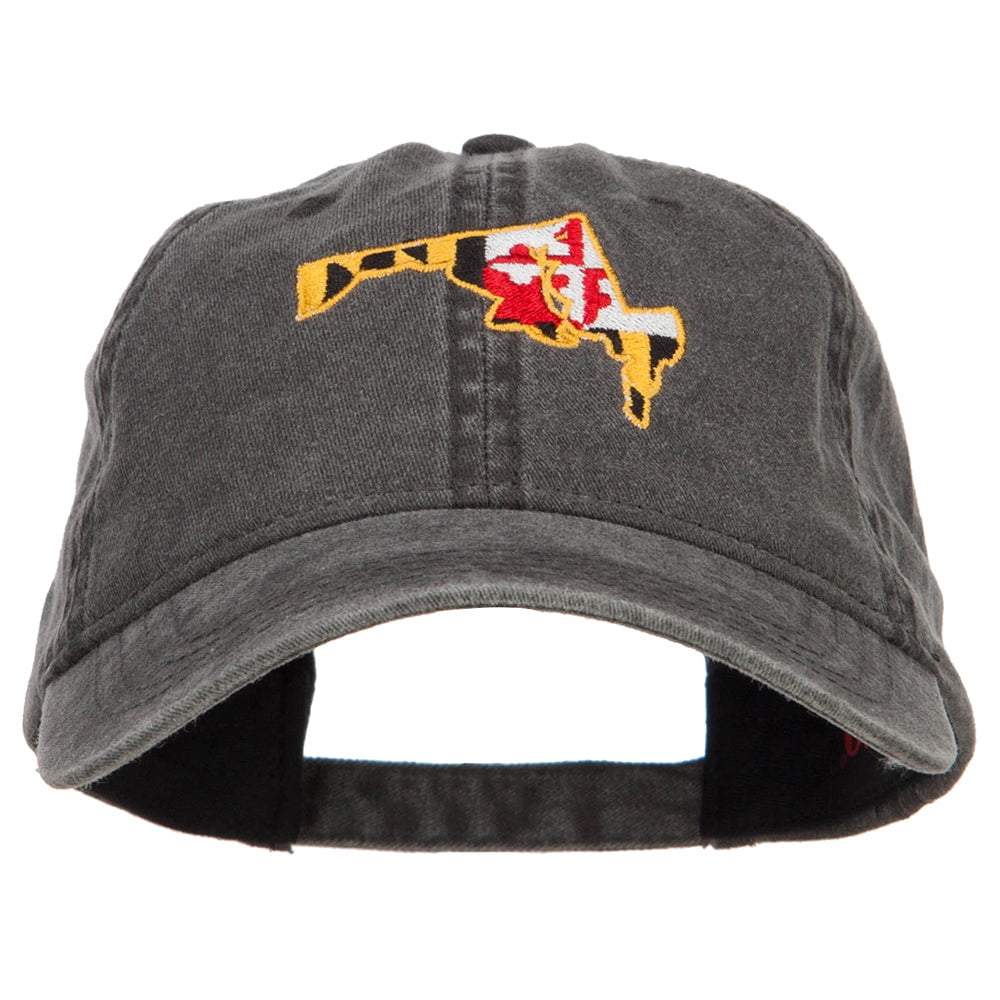 Maryland Map State Flag Embroidered Cap - Black OSFM - Walmart.com