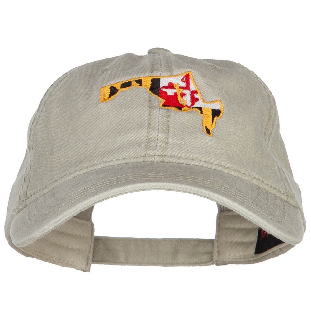 Maryland Map State Flag Embroidered Cap - Stone OSFM - Walmart.com