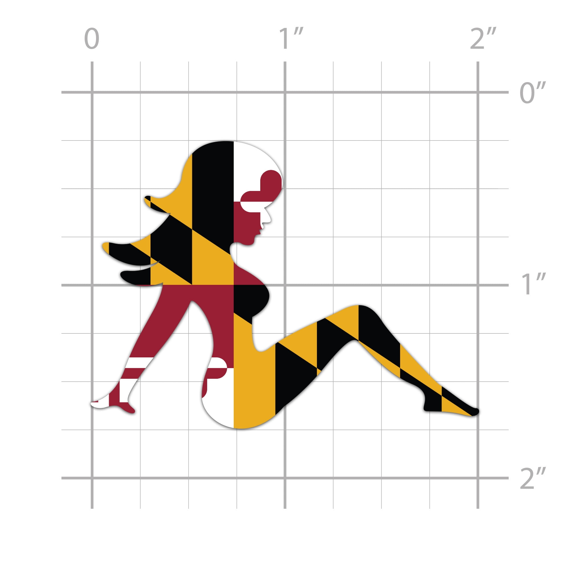 Maryland Mudflap Girl Sticker for water bottle phone tumbler hard hatmd ...