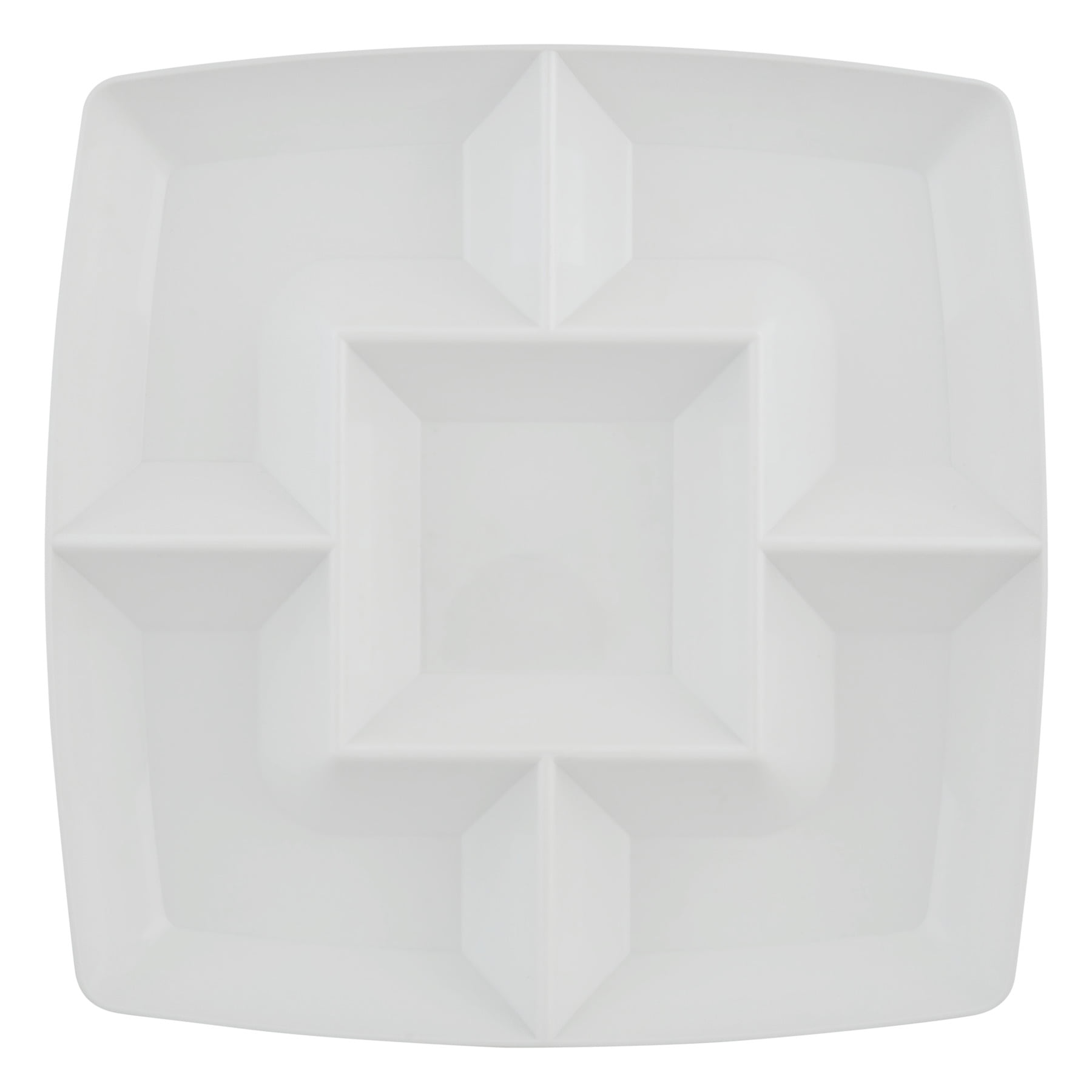 Maryland Plastics White Square Sectional 12-inch Plastic Tray - Walmart.com