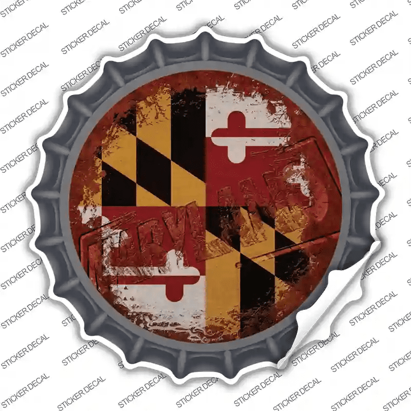 Maryland Rusty Stamped Novelty Bottle Cap Sticker DecalLarge - Walmart.com