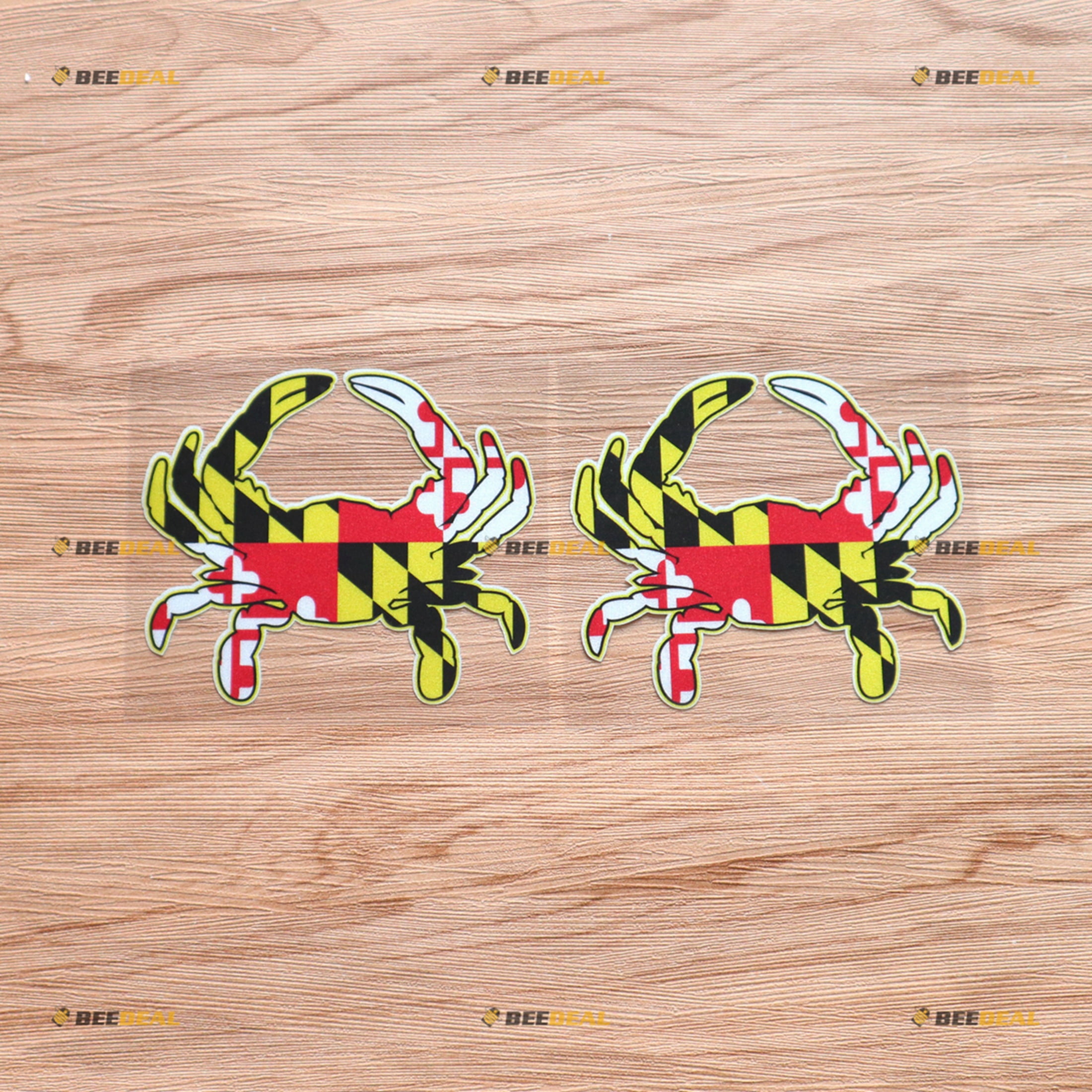 Maryland State Flag Crab Sticker Decal Vinyl - 2 Pack Reflective, 6 ...