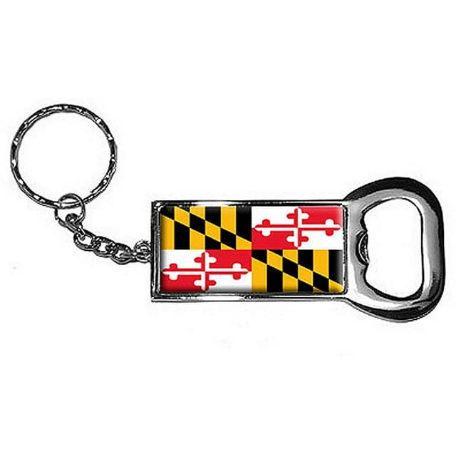Maryland State Flag Keychain Key Chain Ring Bottle Bottlecap Opener ...