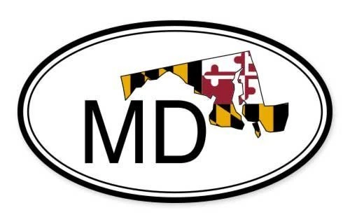 Maryland State Flag Oval Car Sticker Phone Decal Water Bottle Stickers ...
