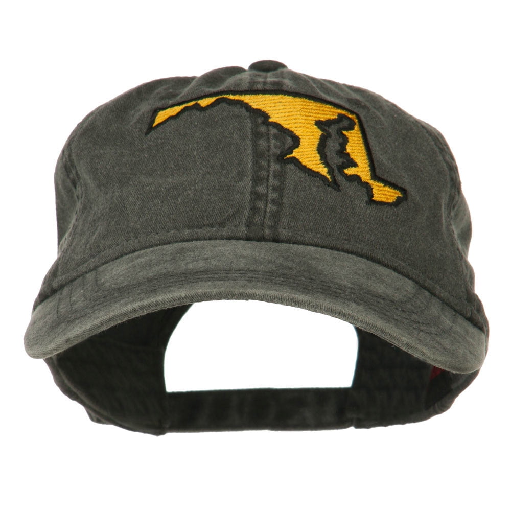Maryland State Map Embroidered Washed Cap - Black OSFM - Walmart.com