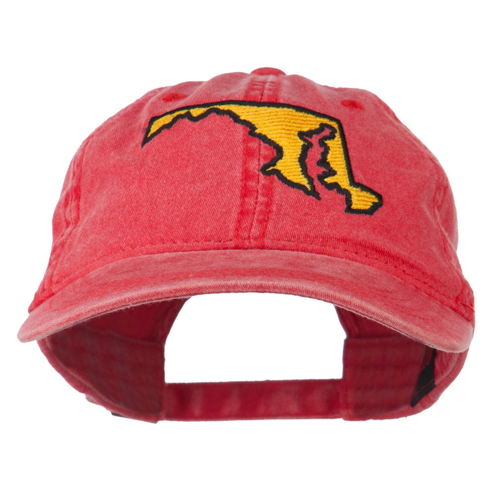 Maryland State Map Embroidered Washed Cap - Red OSFM - Walmart.com