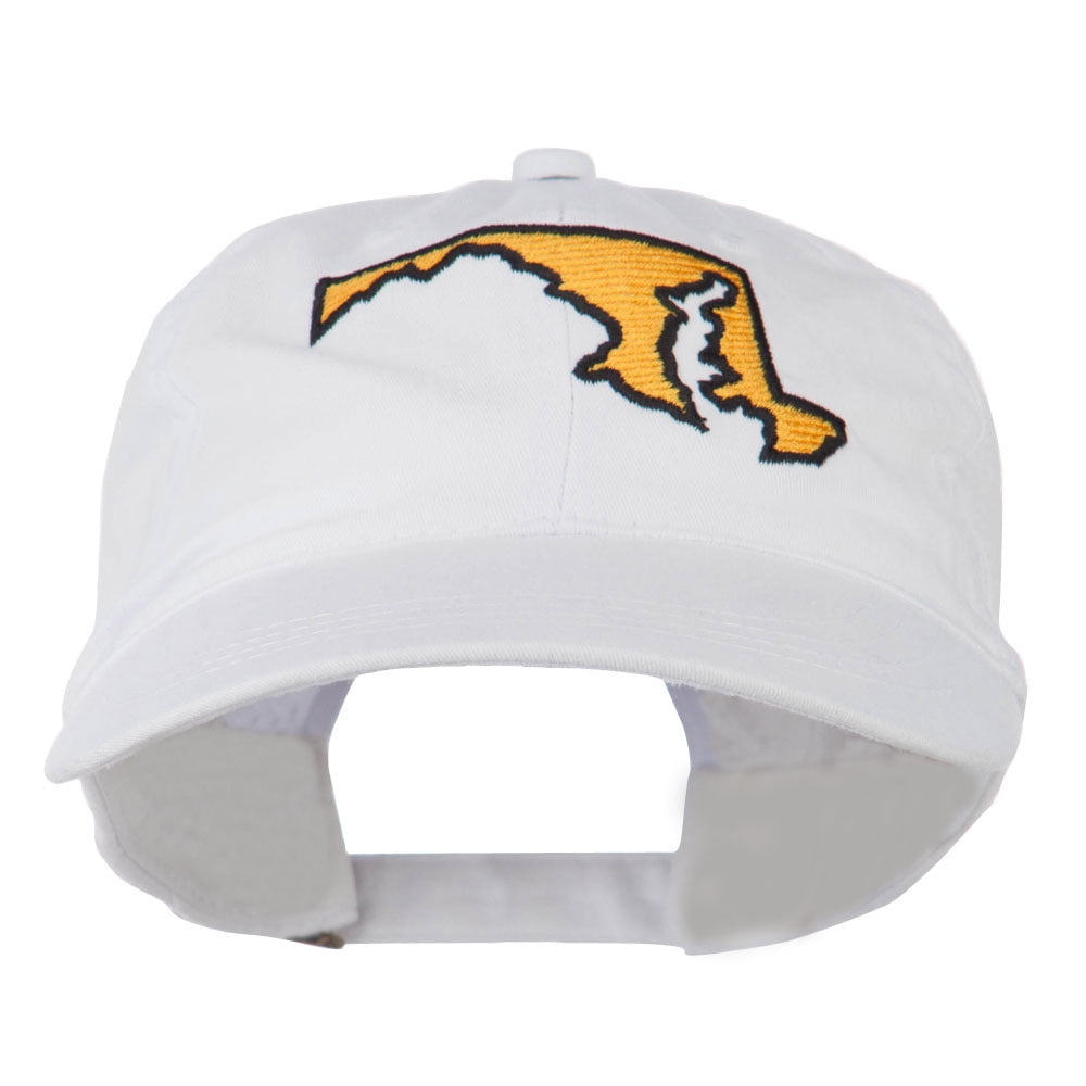 Maryland State Map Embroidered Washed Cap - White OSFM - Walmart.com