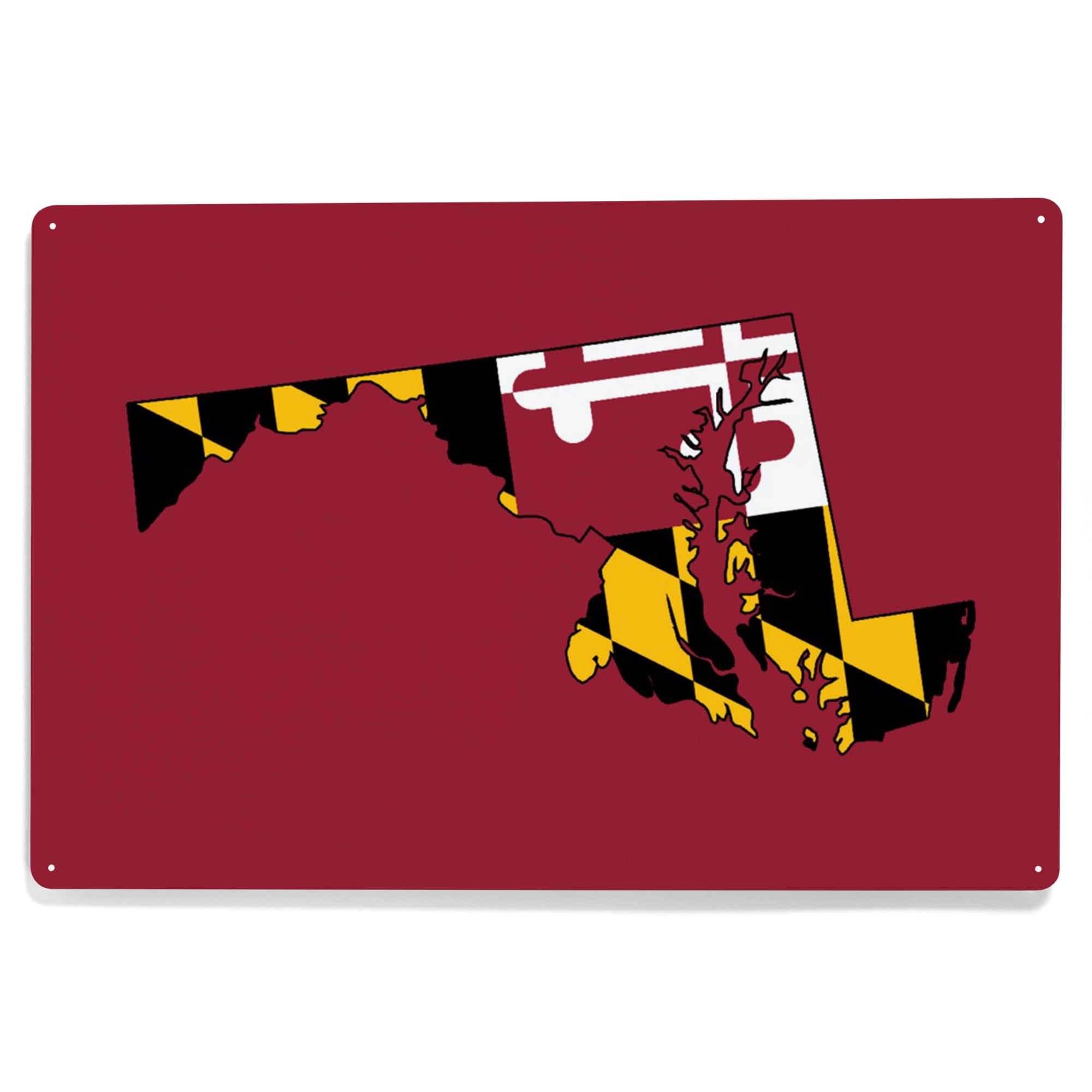 Maryland, State Outline, Flag (12x18 Aluminum Art, Indoor Outdoor Metal ...