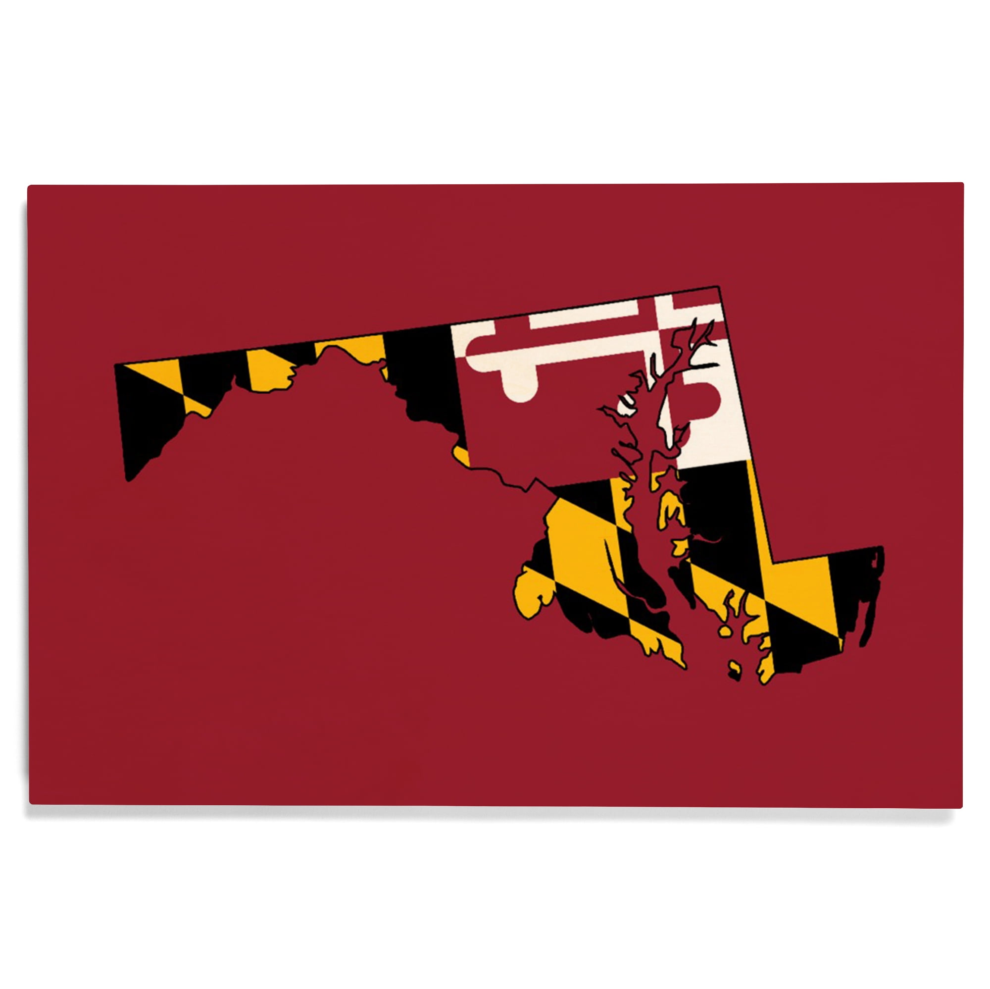 Maryland, State Outline, Flag Birch Wood Wall Sign (12x18 Rustic Home ...